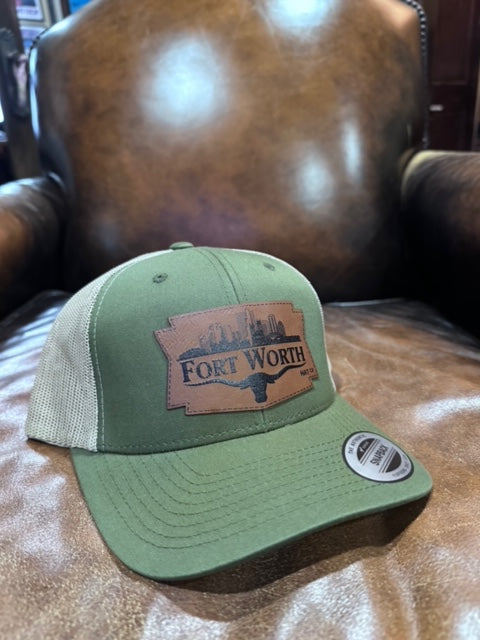Fort Worth Skyline Leather Green – Fort Worth Hat Co.